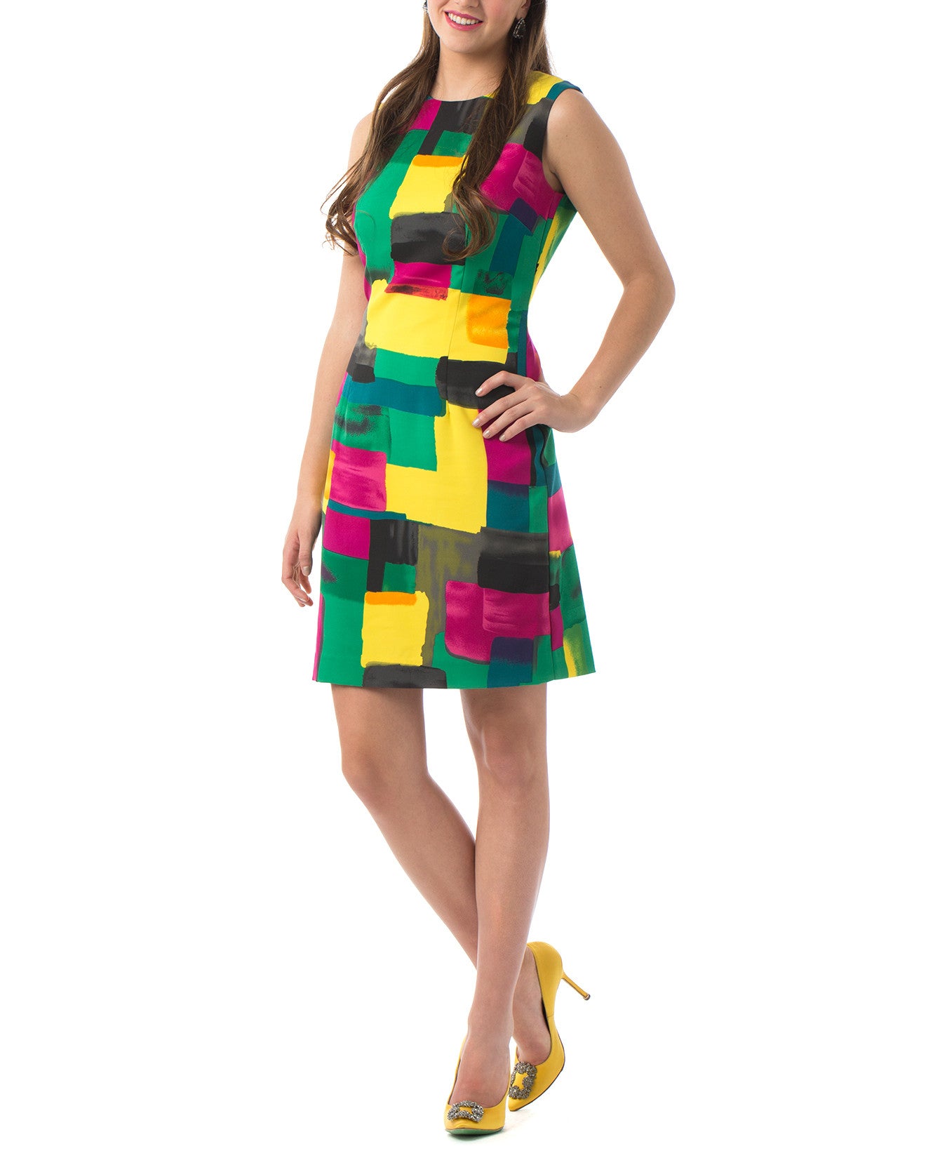 Vibrant yet classy stretch-fabric dress flatters your silhouette– BANG ...